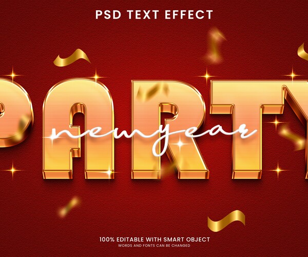ArtStation - 3D Party. PSD fully editable text effect. Layer style PSD ...