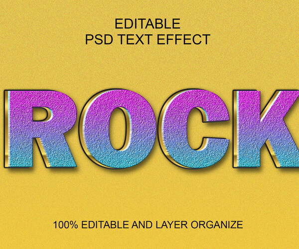 ArtStation - 3D Rock. PSD fully editable text effect. Layer style PSD ...
