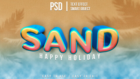 ArtStation - 3D Sand. PSD fully editable text effect. Layer style PSD ...