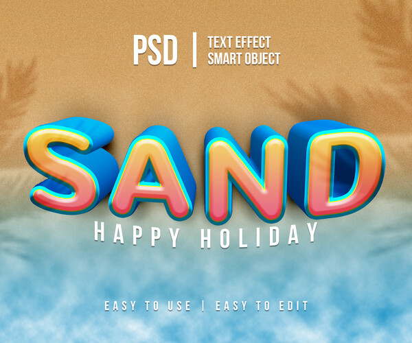 ArtStation - 3D Sand. PSD fully editable text effect. Layer style PSD ...