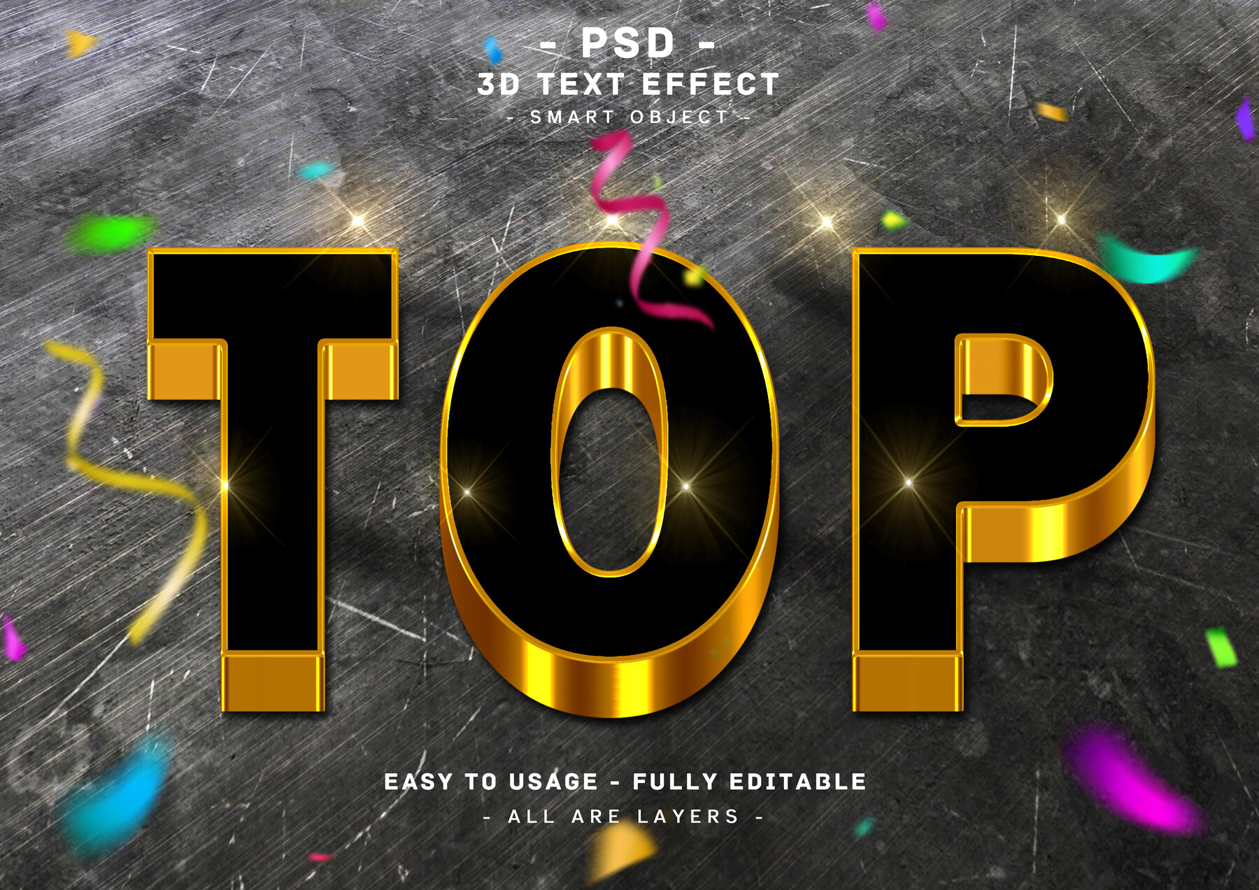 ArtStation - 3D Top. PSD fully editable text effect. Layer style PSD ...