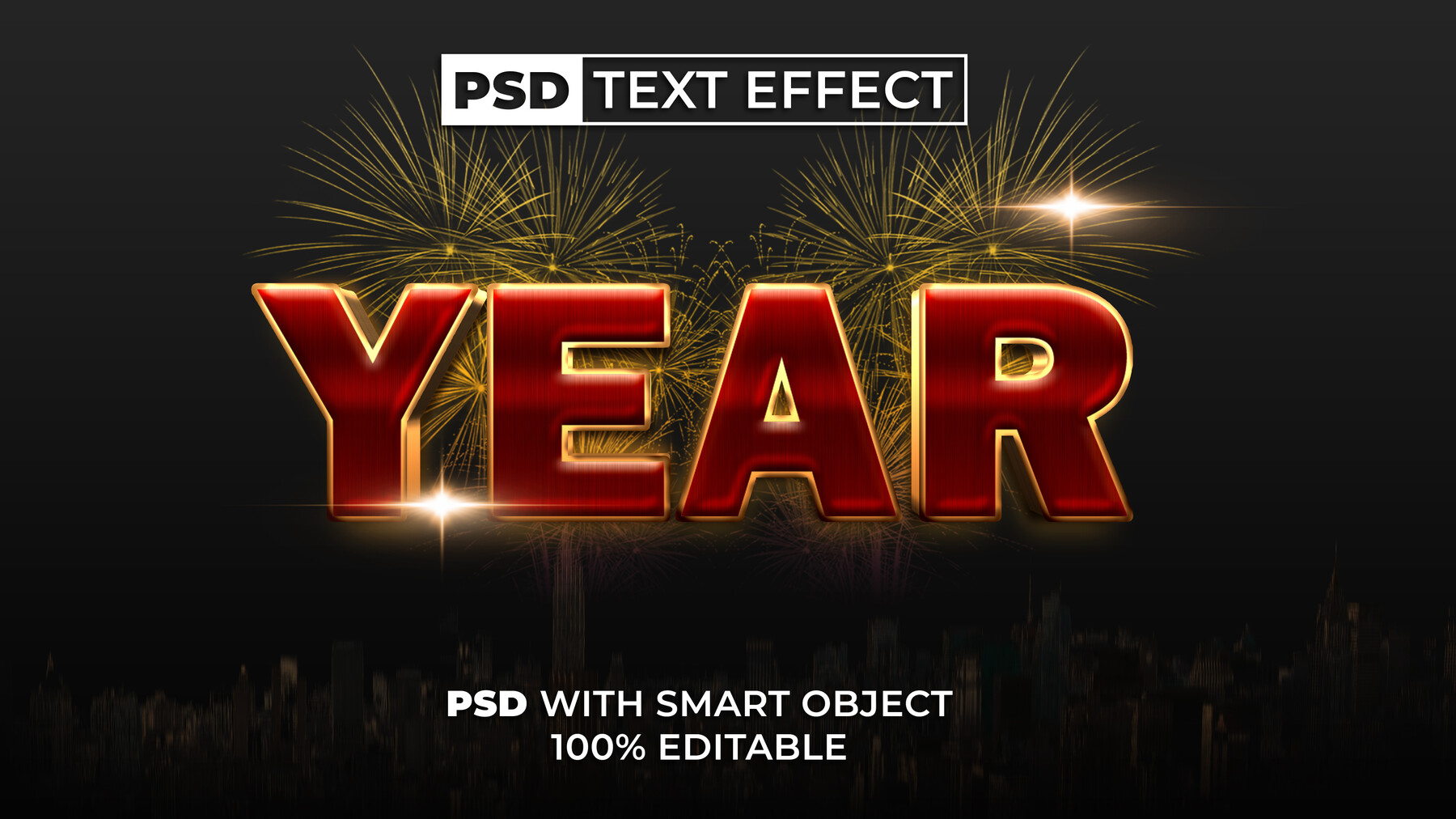 ArtStation - 3D Year. PSD fully editable text effect. Layer style PSD ...