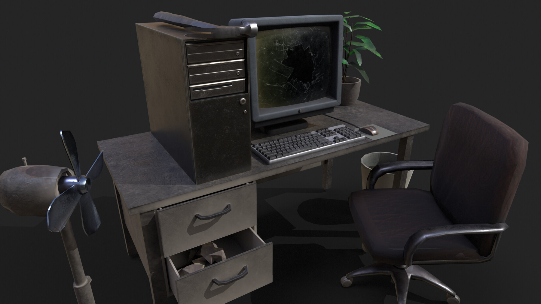 ArtStation - Broken Computer | Game Assets