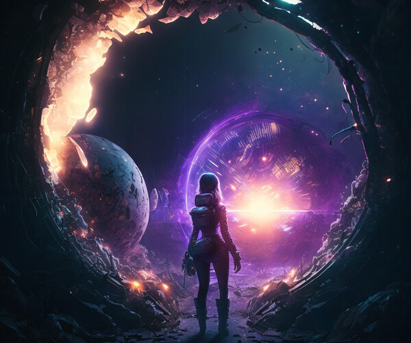 ArtStation - Cosmic Dreamer: A Girl's Journey Through the Stars 1 ...