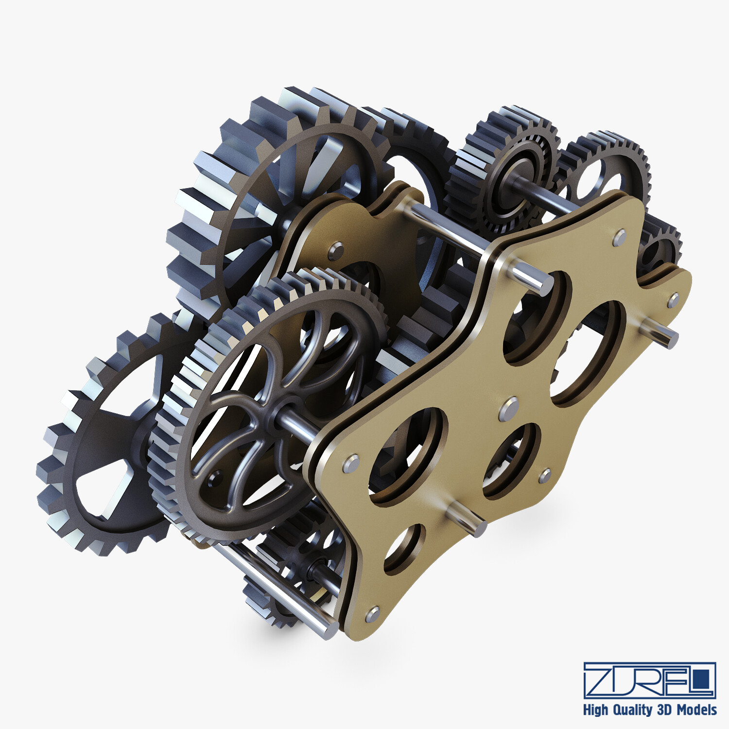 ArtStation - Gear Mechanism Low Poly v 8 | Resources