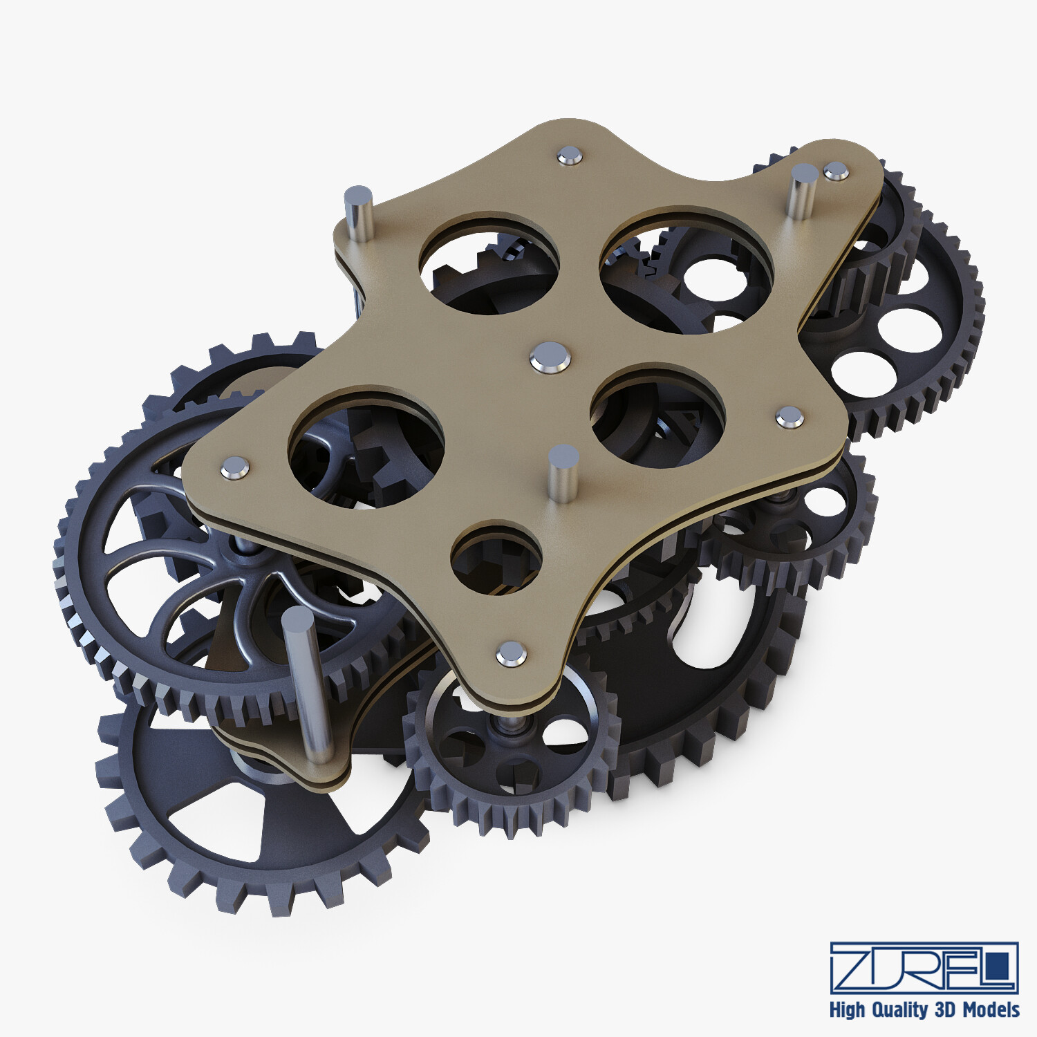 ArtStation - Gear Mechanism Low Poly v 8 | Resources