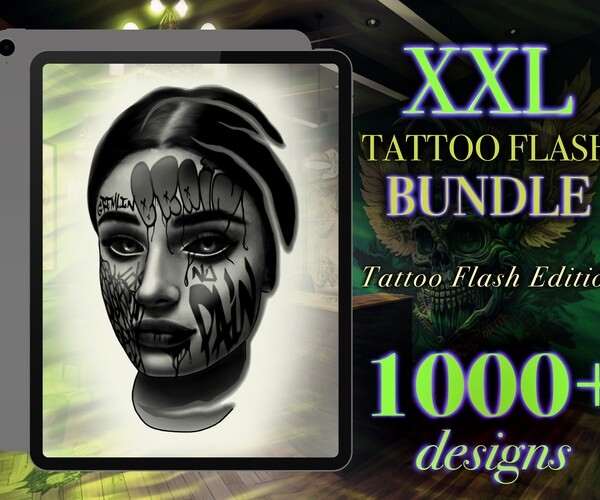 ArtStation - XXL Procreate Tattoo flash bundle | Procreate stamps ...