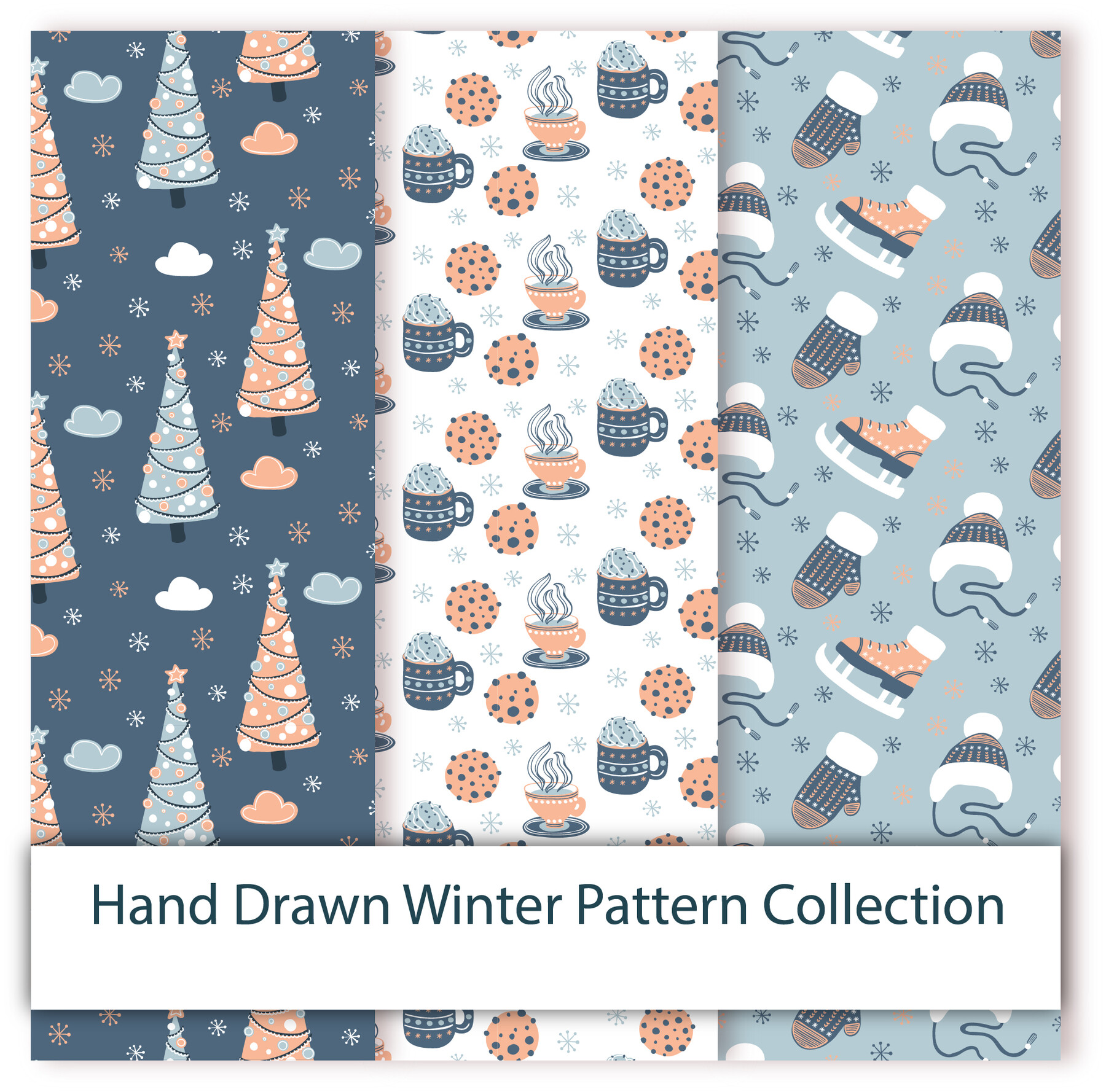 ArtStation - Winter vector patterns, EPS and AI Template File | Artworks