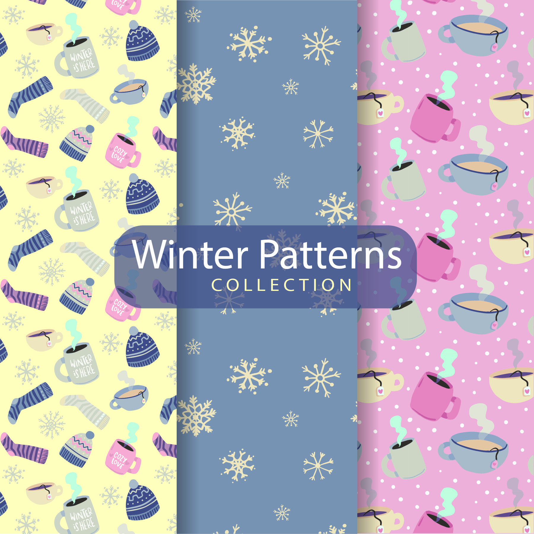 ArtStation - Winter vector patterns, EPS and AI Template File | Artworks