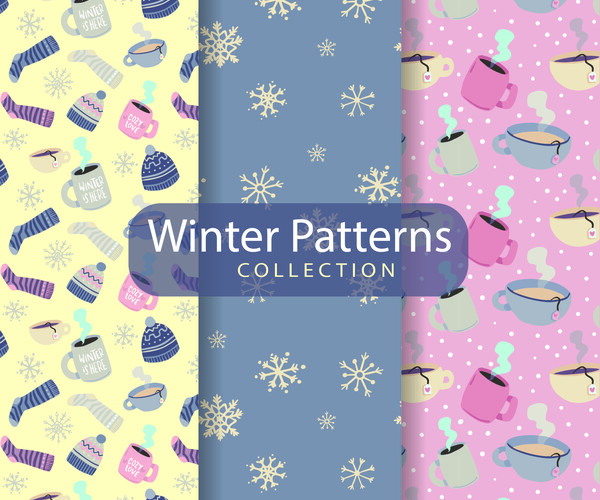 ArtStation - Winter vector patterns, EPS and AI Template File | Artworks