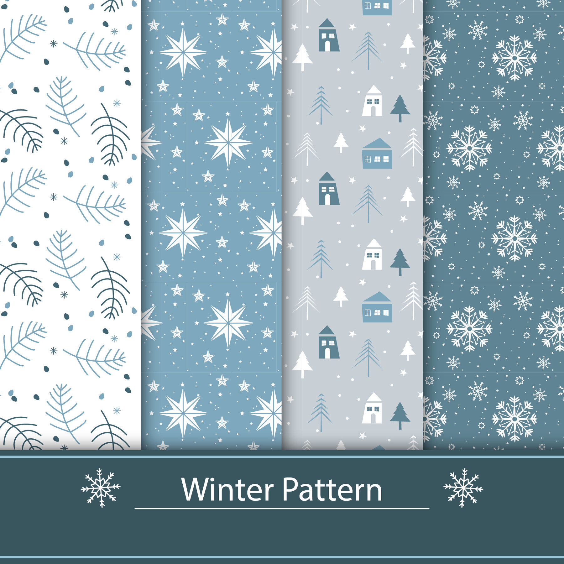 ArtStation - Winter vector patterns, EPS and AI Template File | Artworks
