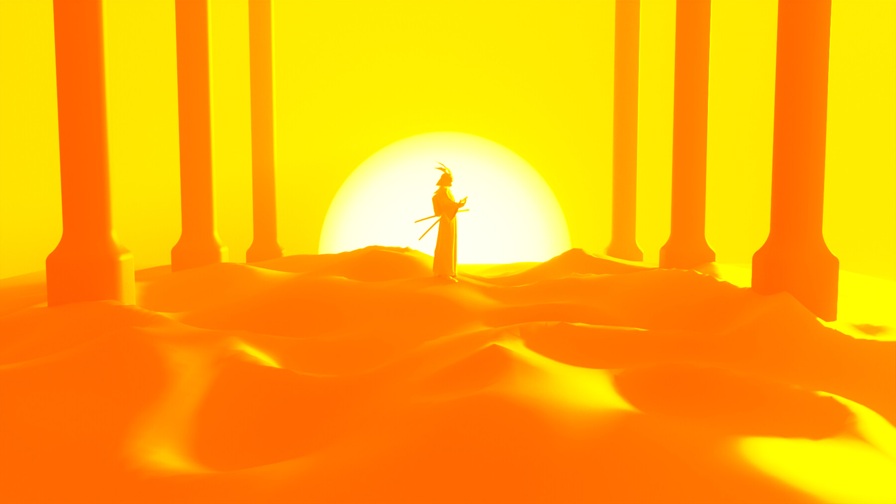 ArtStation - Sci-Fi Rising Sun Samurai scene 3D model | Resources