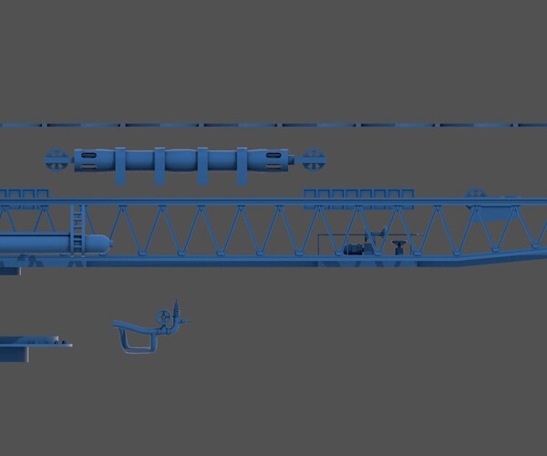 ArtStation - Italian navy WW2 catapult 1-200 scale - 3D PRINTING ...