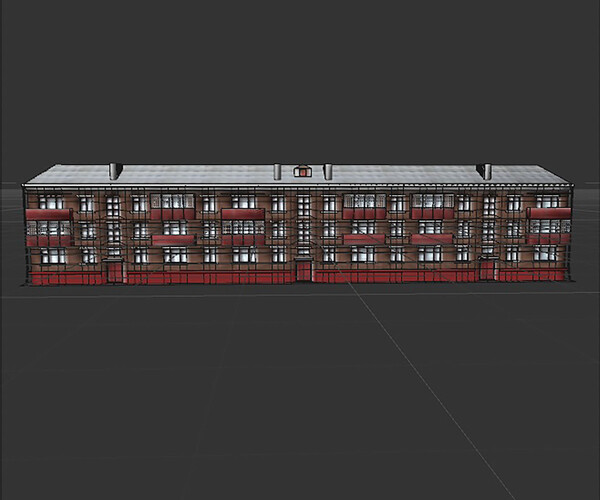 ArtStation - house red brick v2 | Game Assets