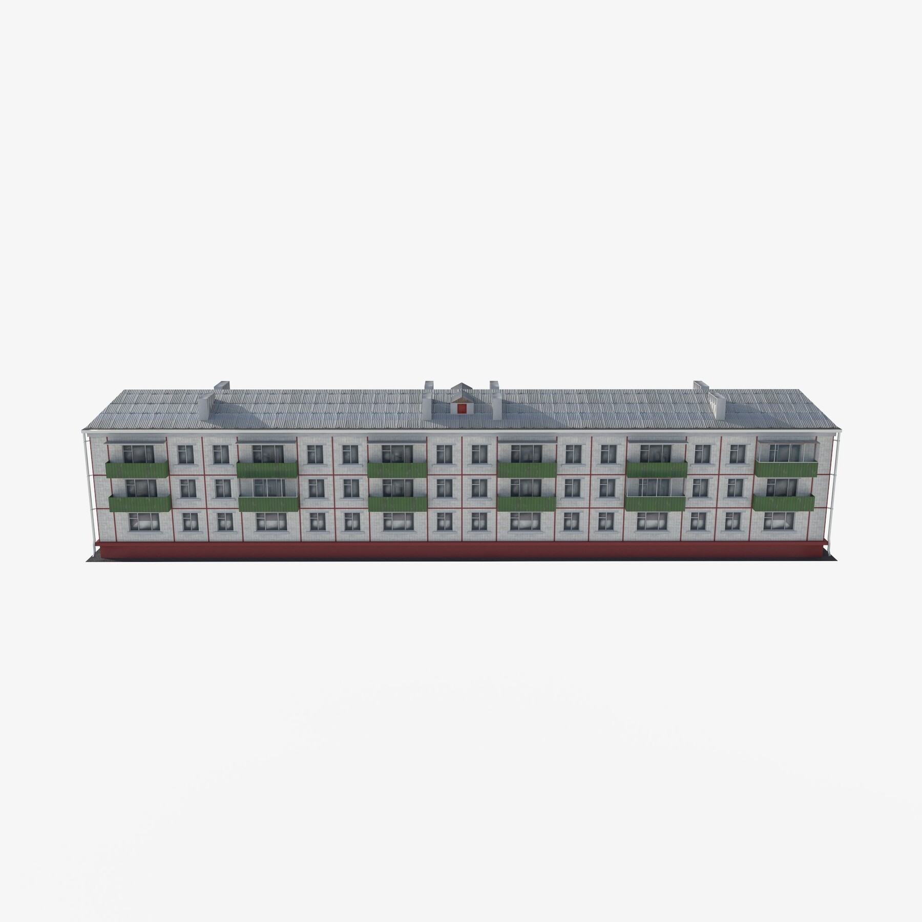 ArtStation - residential building with tiles on the facade | Game Assets