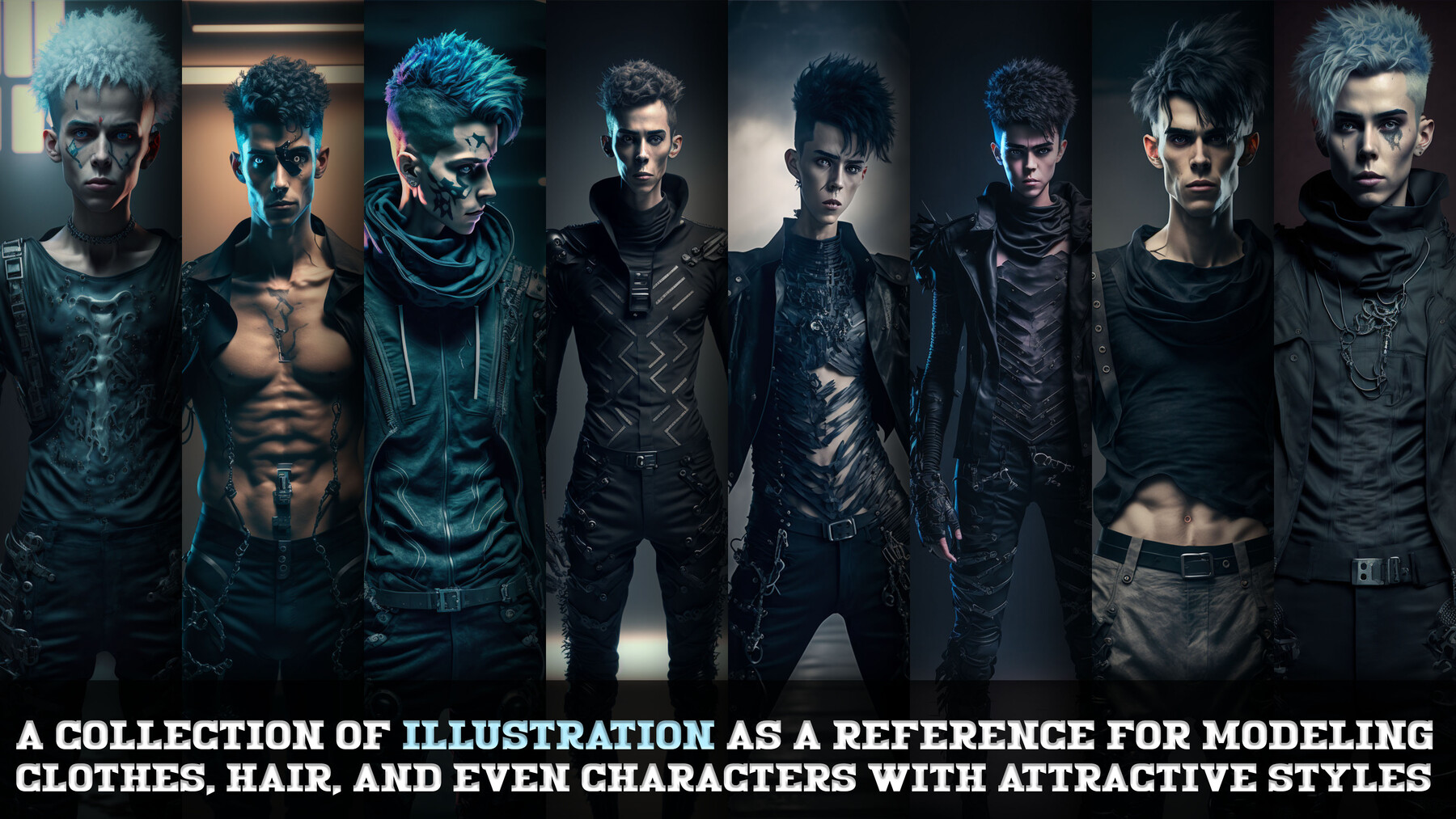 ArtStation - 108 Cyber Goth Boy (More Than 8K Resolution) | Artworks