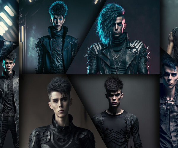 ArtStation - 108 Cyber Goth Boy (More Than 8K Resolution) | Artworks