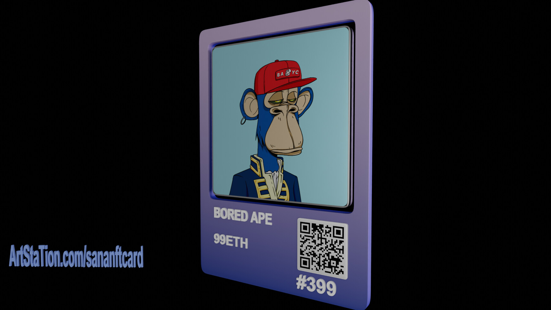 ArtStation - Trading 3D NFT BORED APE CARD blender software | Resources