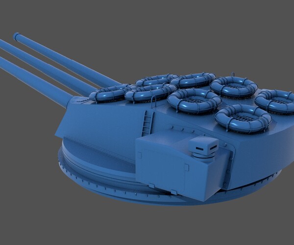 ArtStation - 381mm WW2 Italian turret 1/200 scale - 3D PRINTING | Resources