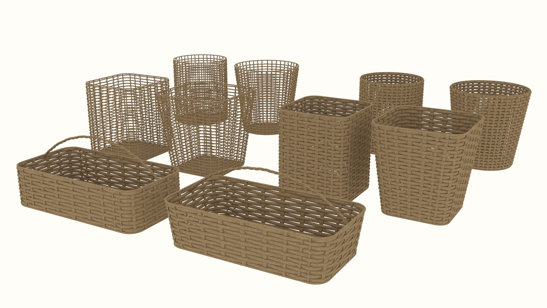 ArtStation - 10 Rattan Baskets Collection with Textures | Game Assets