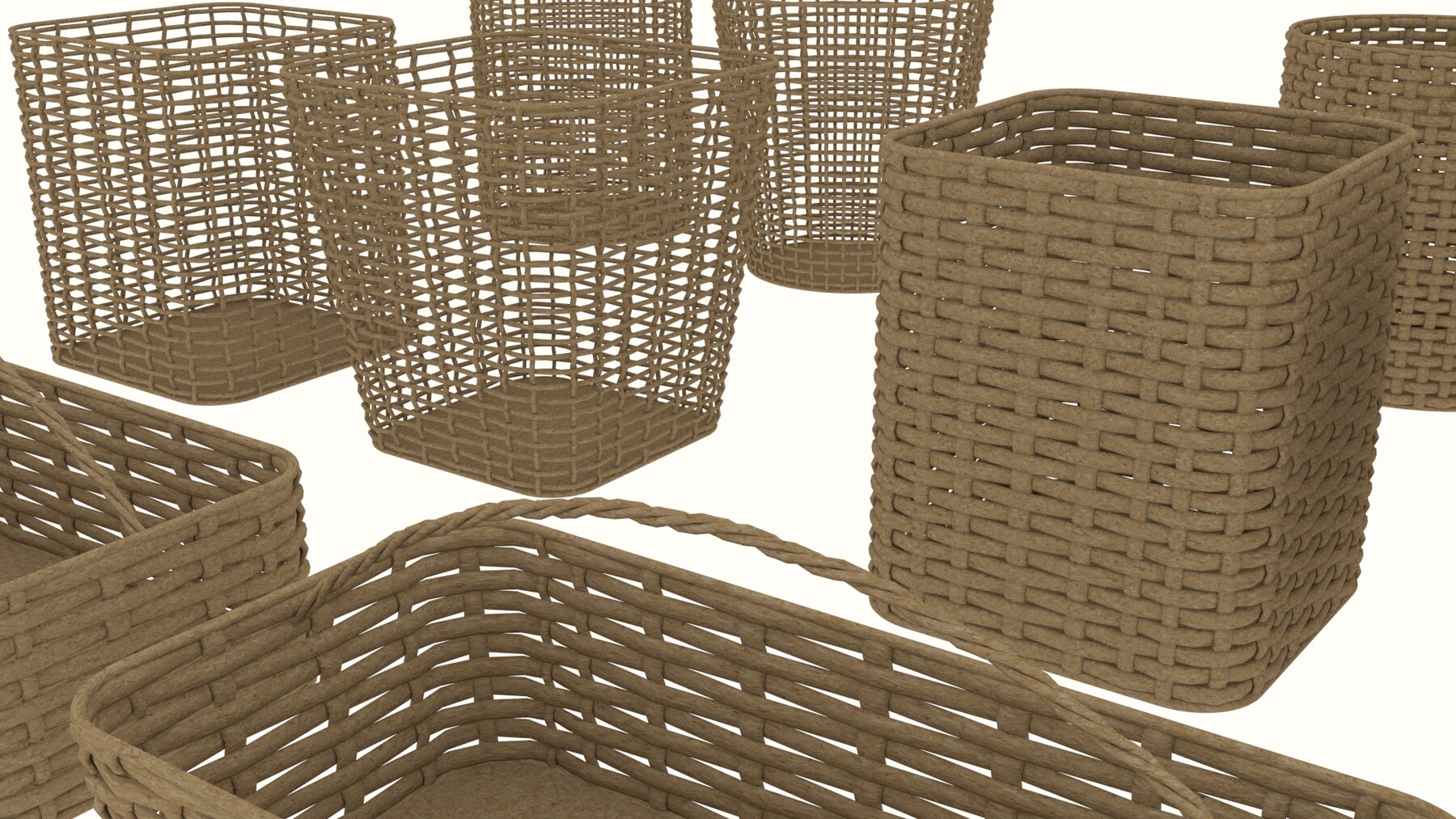ArtStation - 10 Rattan Baskets Collection with Textures | Game Assets