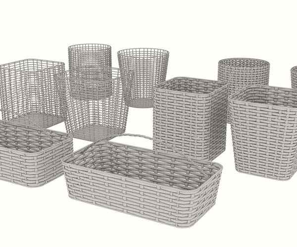 ArtStation - 10 Rattan Baskets Collection with Textures | Game Assets