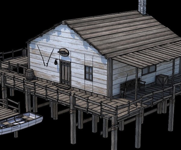ArtStation - Package Rustic Wooden Houses with interiors | Game Assets