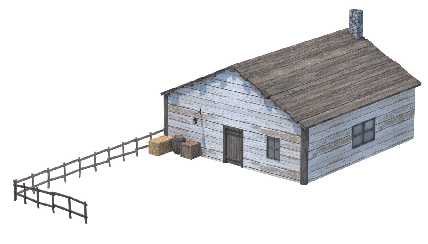 ArtStation - Package Rustic Wooden Houses with interiors | Game Assets