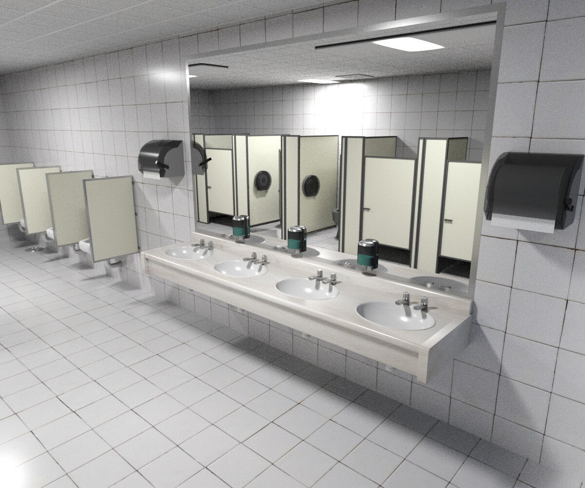 ArtStation - Classic Public Bathroom | Game Assets