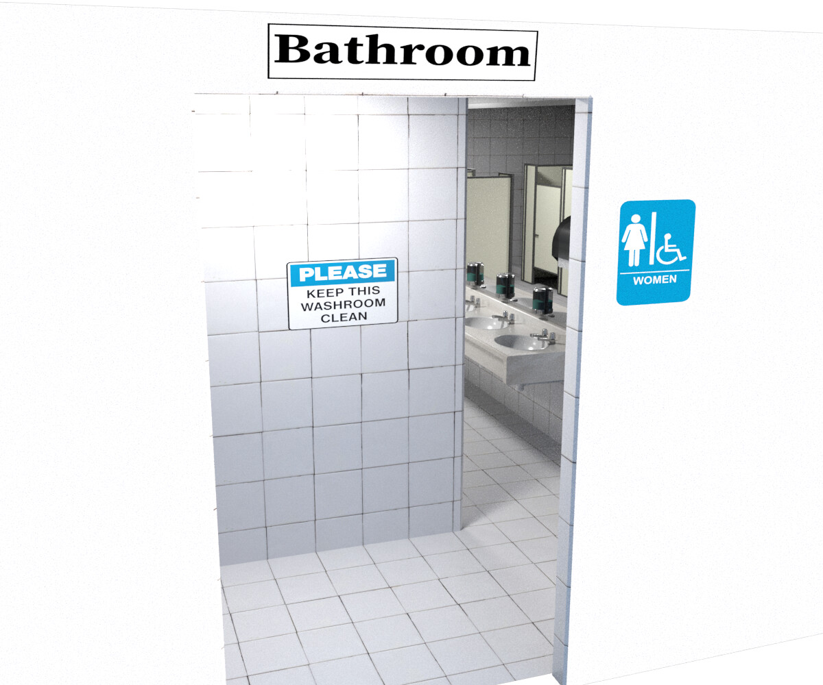 ArtStation - Classic Public Bathroom | Game Assets