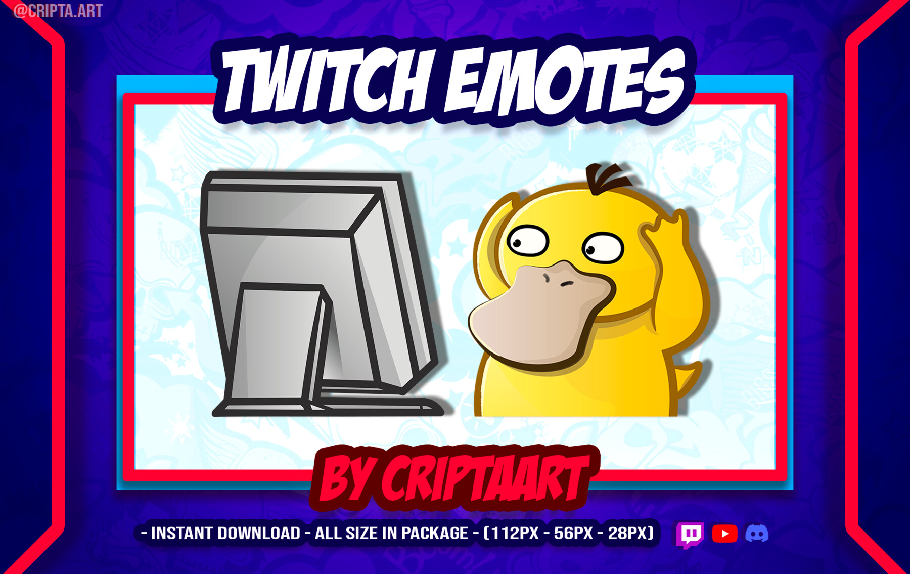 ArtStation - Twitch Emote / Discord / Meme Psyduck / Computer Emote ...