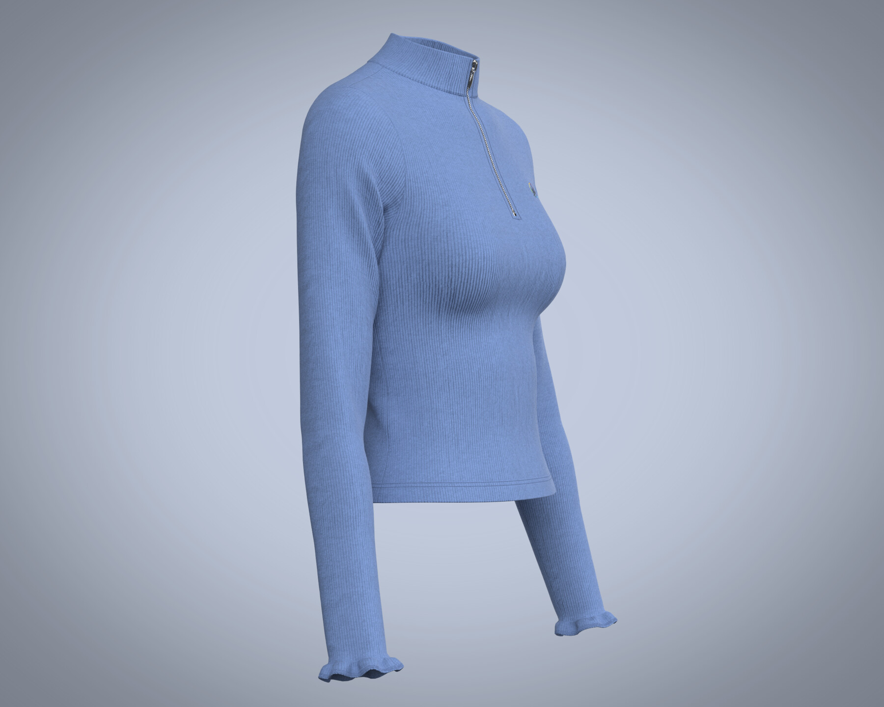 ArtStation - Girls Ribbed With Zipper Tops | Resources