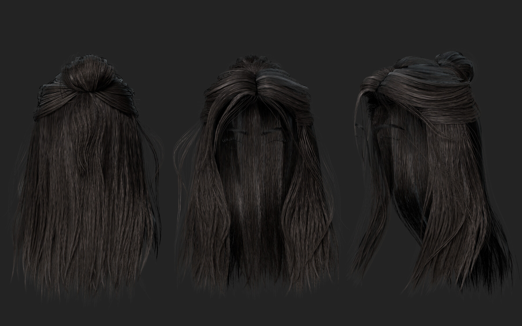 ArtStation - Hair Game-ready Low poly | Game Assets