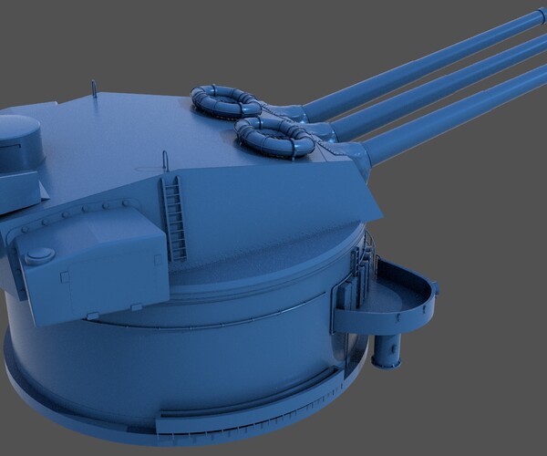 ArtStation - 381mm WW2 Italian turret n2 1/200 scale - 3D PRINTING ...