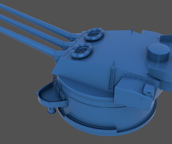 ArtStation - 381mm WW2 Italian turret n2 1/200 scale - 3D PRINTING ...