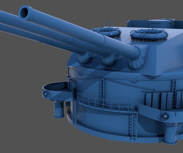 ArtStation - 381mm WW2 Italian turret n2 1/200 scale - 3D PRINTING ...