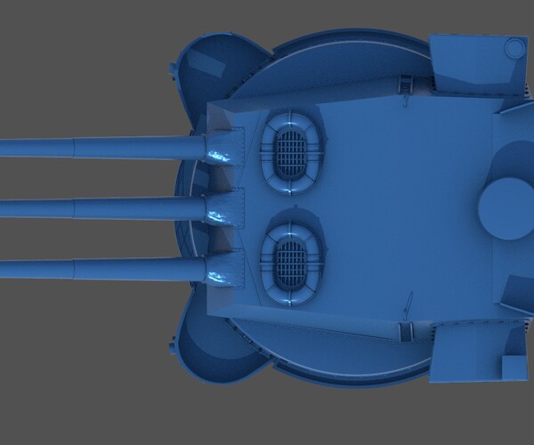 ArtStation - 381mm WW2 Italian turret n2 1/200 scale - 3D PRINTING ...