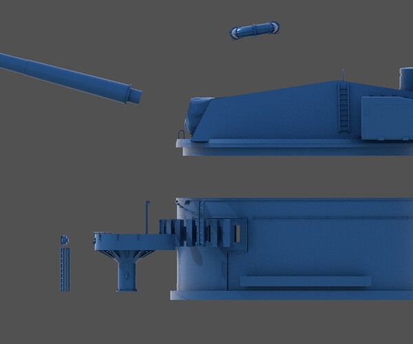 ArtStation - 381mm WW2 Italian turret n2 1/200 scale - 3D PRINTING ...