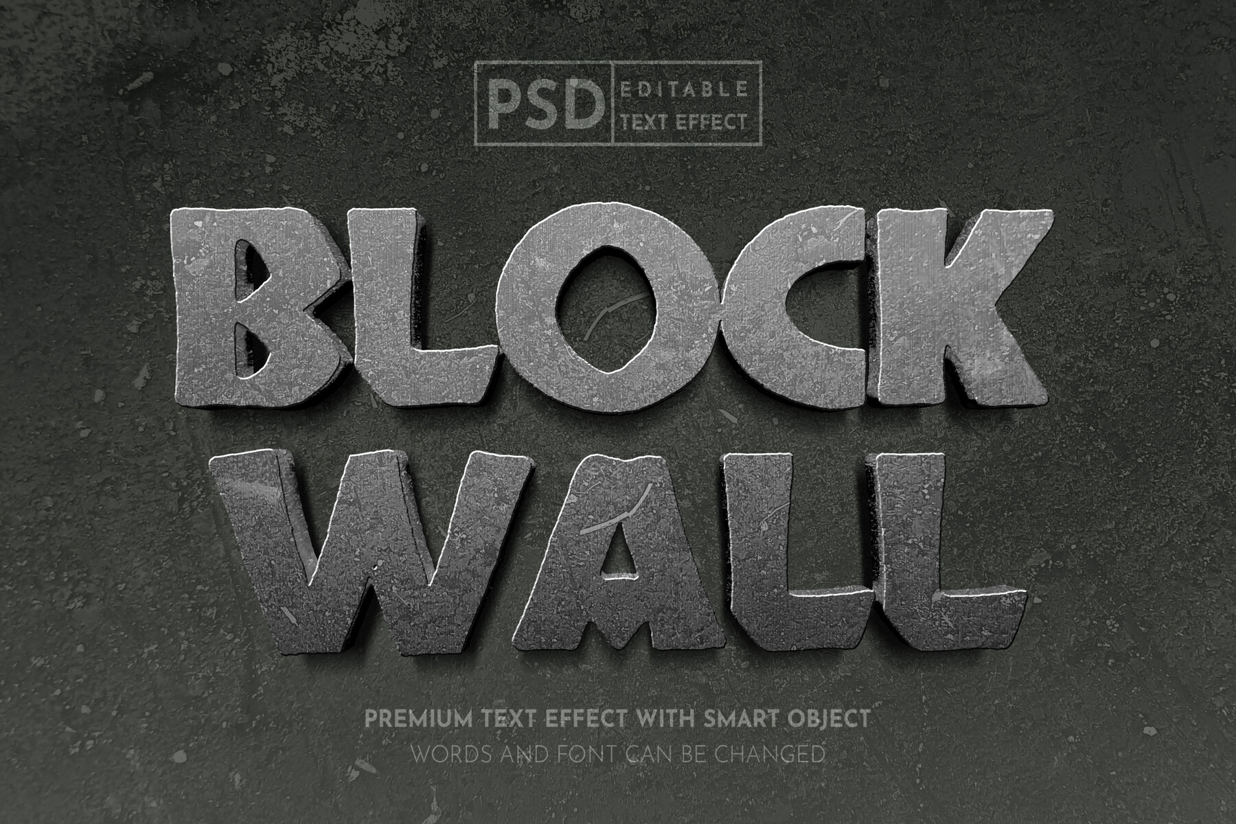 ArtStation - Block Wall. PSD fully editable text effect. Layer style ...