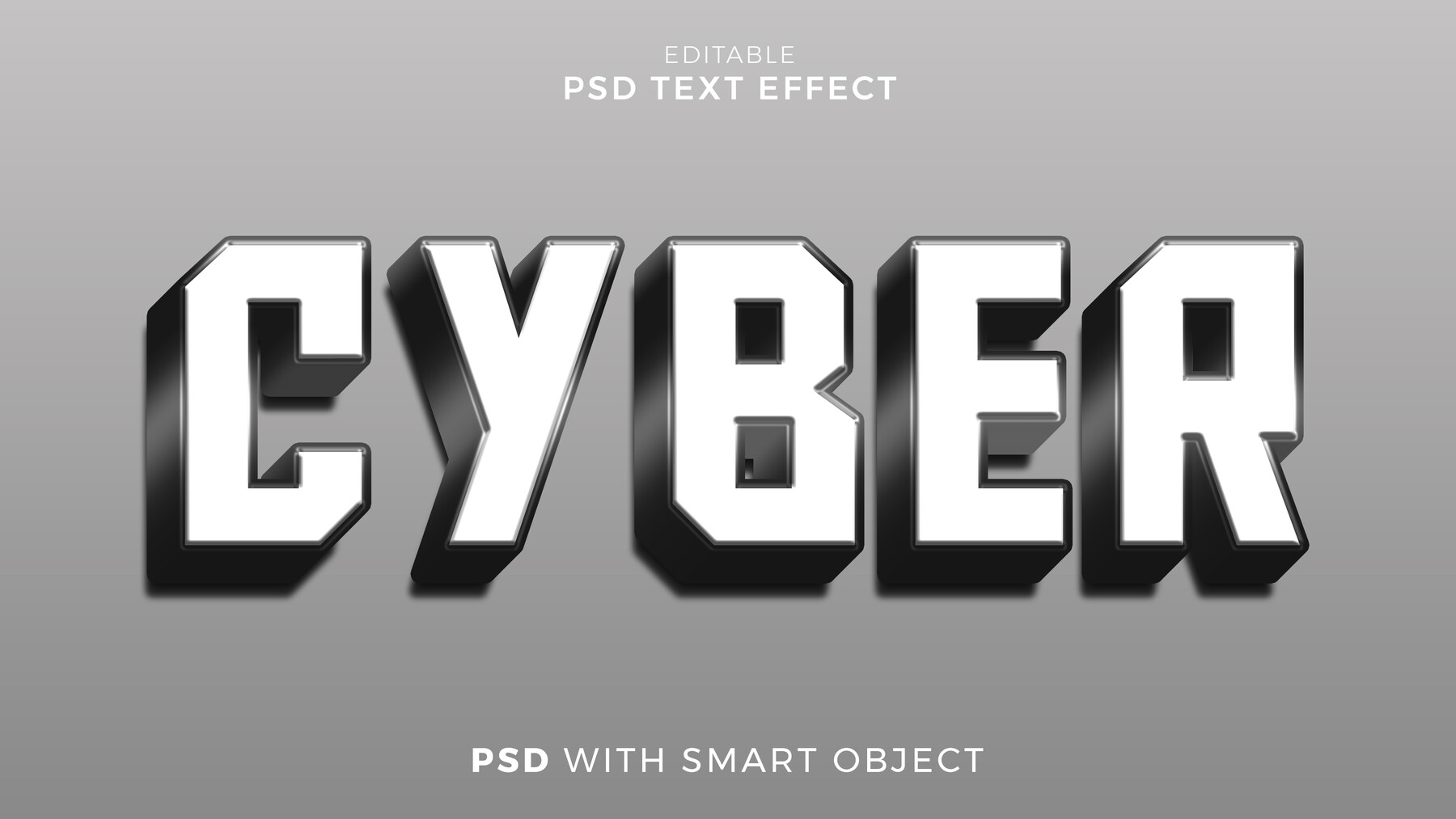 ArtStation - Cyber. PSD fully editable text effect. Layer style PSD ...