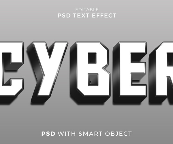ArtStation - Cyber. PSD fully editable text effect. Layer style PSD ...