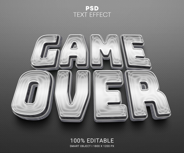 ArtStation - Game Over. PSD fully editable text effect. Layer style PSD ...