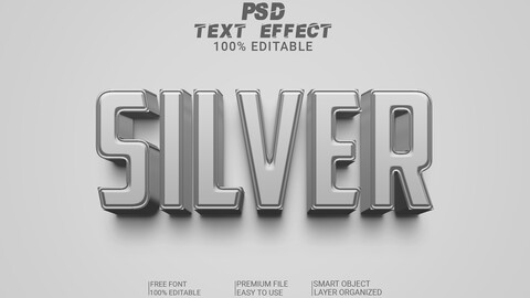 ArtStation - Silver. PSD fully editable text effect. Layer style PSD ...