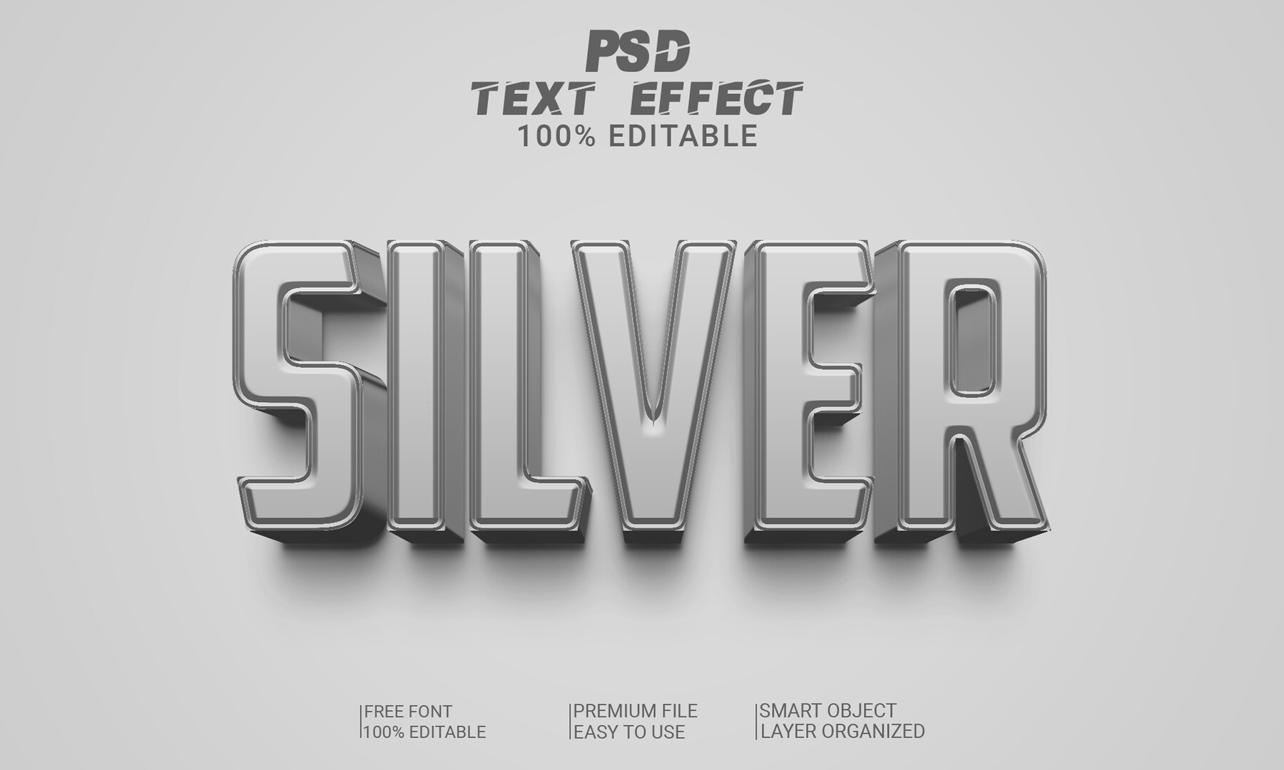 ArtStation - Silver. PSD fully editable text effect. Layer style PSD ...