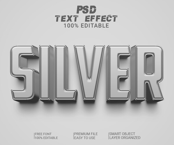 ArtStation - Silver. PSD fully editable text effect. Layer style PSD ...