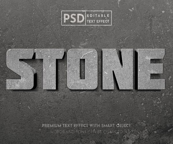 ArtStation - Stone. PSD fully editable text effect. Layer style PSD ...