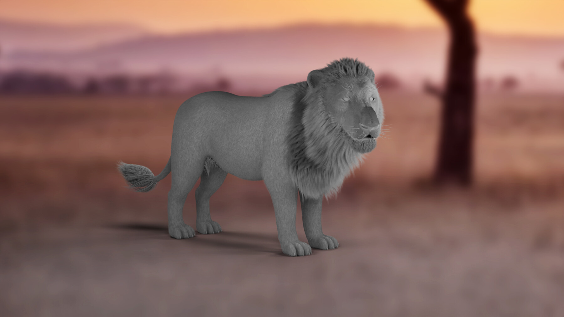 ArtStation - Fur Lion Rigged and Animation in Blender | Game Assets