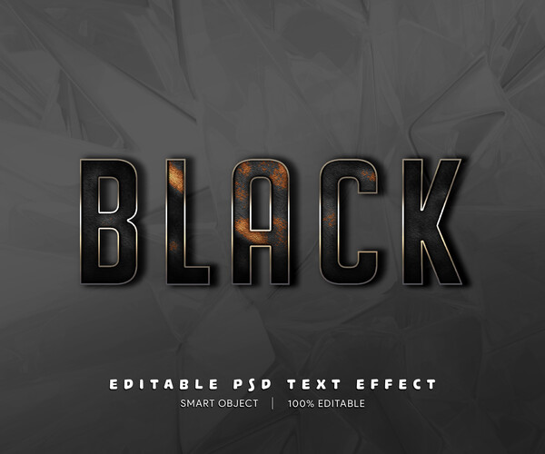 ArtStation - Black. PSD fully editable text effect. Layer style PSD ...