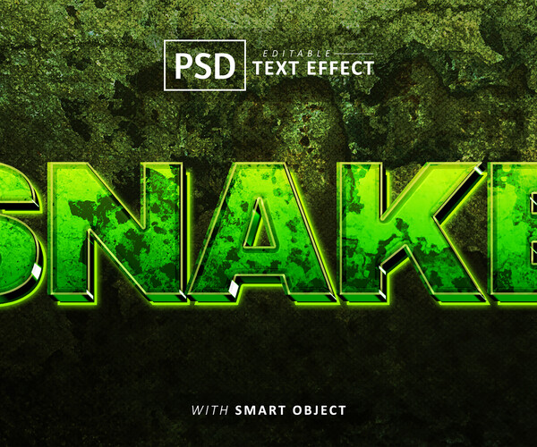 ArtStation - Snake. PSD fully editable text effect. Layer style PSD ...