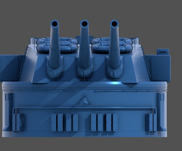 ArtStation - 381mm WW2 Italian turret n3 1/200 scale - 3D PRINTING ...